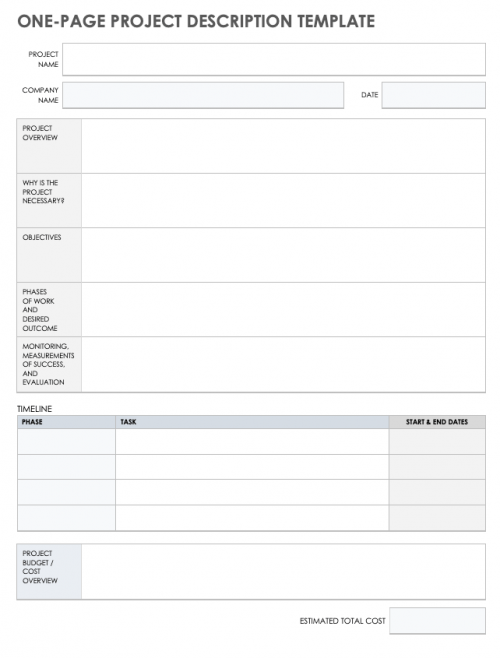 Free Project Description Templates | Smartsheet - 欧宝体育spp